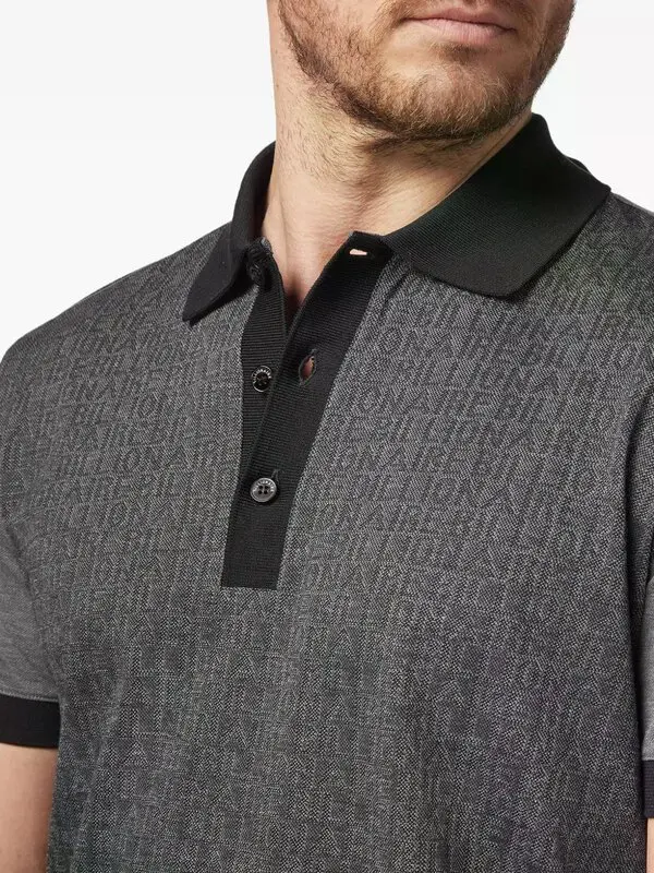 BILLIONAIRE Logo-jacquard Short-sleeve Polo Shirt