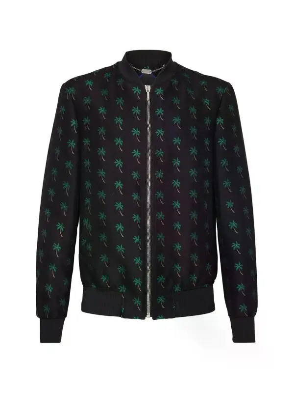 BILLIONAIRE Palm Embroidered Bomber Jacket