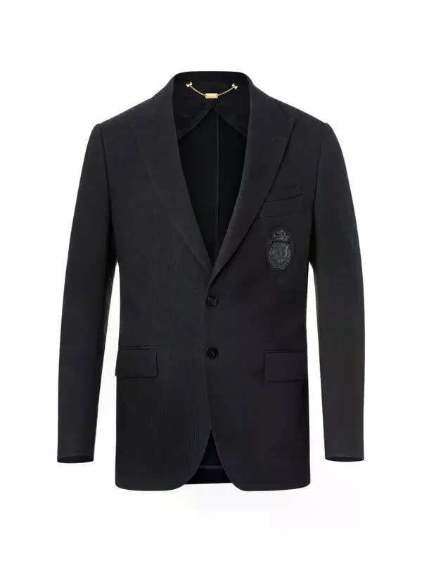 BILLIONAIRE Constant Crest-patch Single-breasted Blazer - Blue