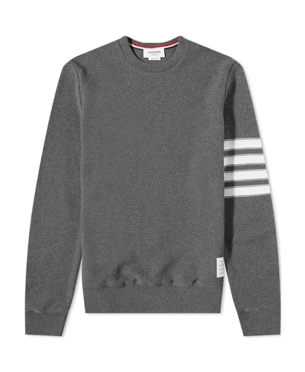 Thom Browne 4-bar Stripe Cotton Jumper - Medium Gray