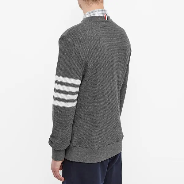 Thom Browne 4-bar Stripe Cotton Jumper - Medium Gray