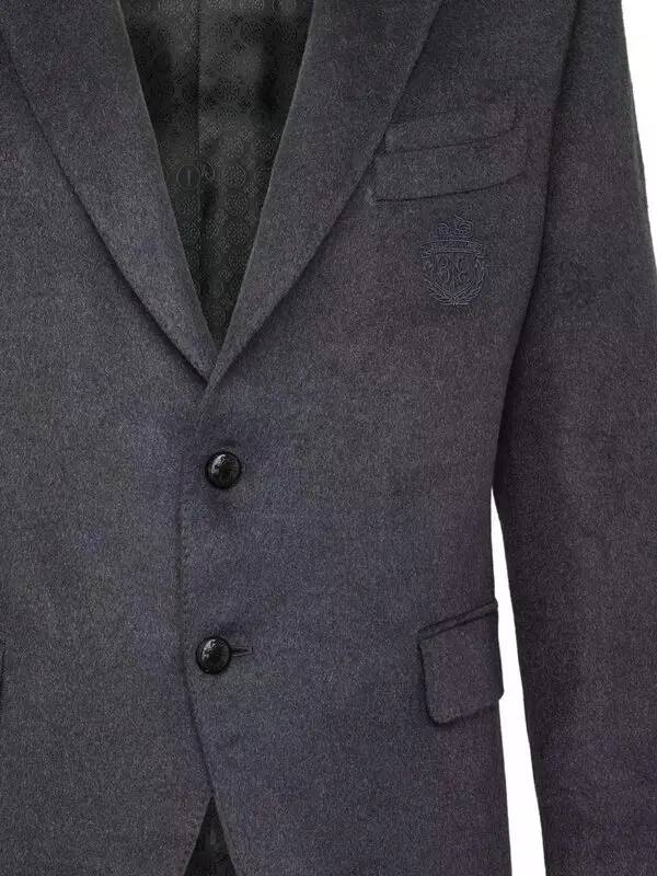 BILLIONAIRE Logo-embroidered Single-breasted Blazer