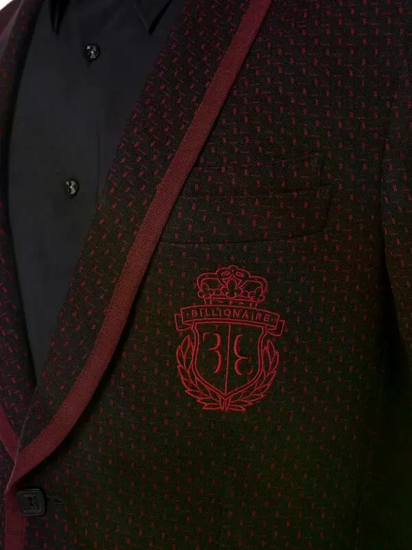 BILLIONAIRE Bob Logo-embroidered Shawl-lapel Blazer