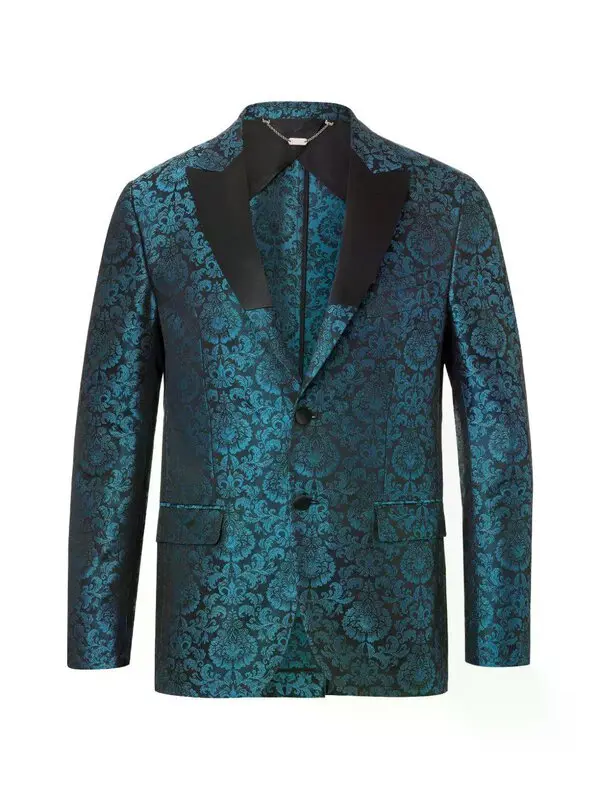 BILLIONAIRE Cesar Damask-patterned Blazer - Blue