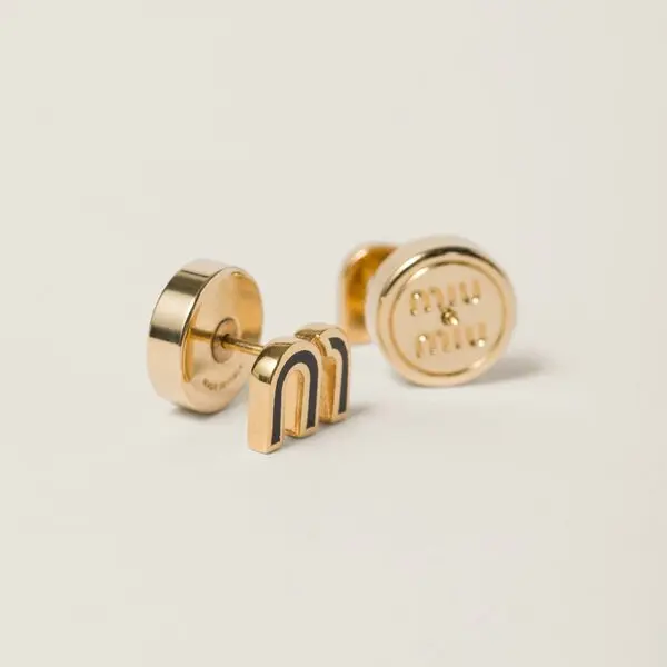Miu Miu Logo Stud Earrings
