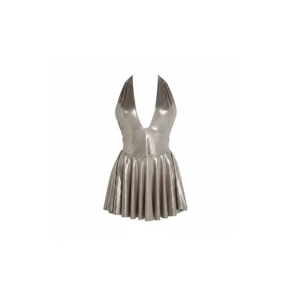 Suyty Fiji Metallic Halterneck Mini Dress - Silver