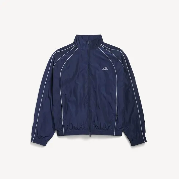 Balenciaga Dark Navy Techno Cotton Poplin Track Jacket