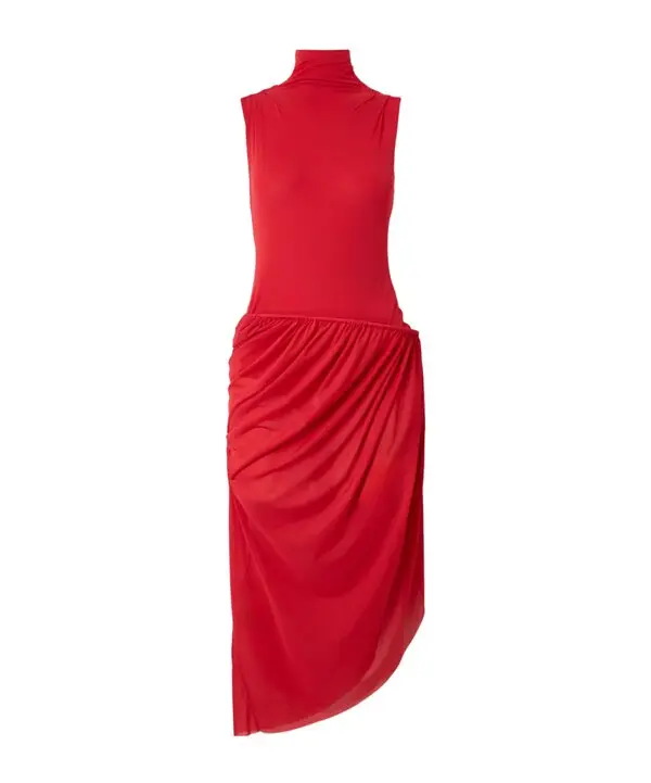 Christopher Esber Ruched High Neck Sleeveless Mini Dress