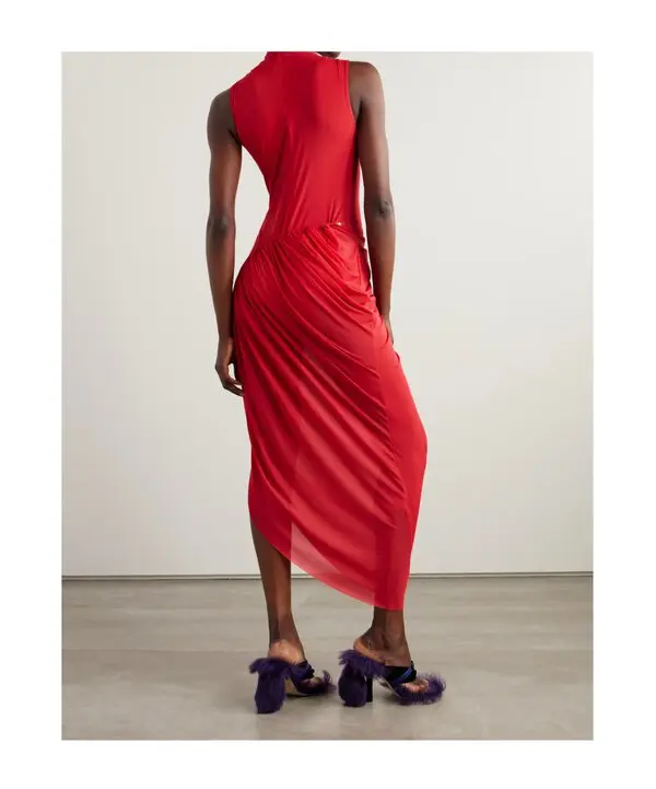 Christopher Esber Ruched High Neck Sleeveless Mini Dress