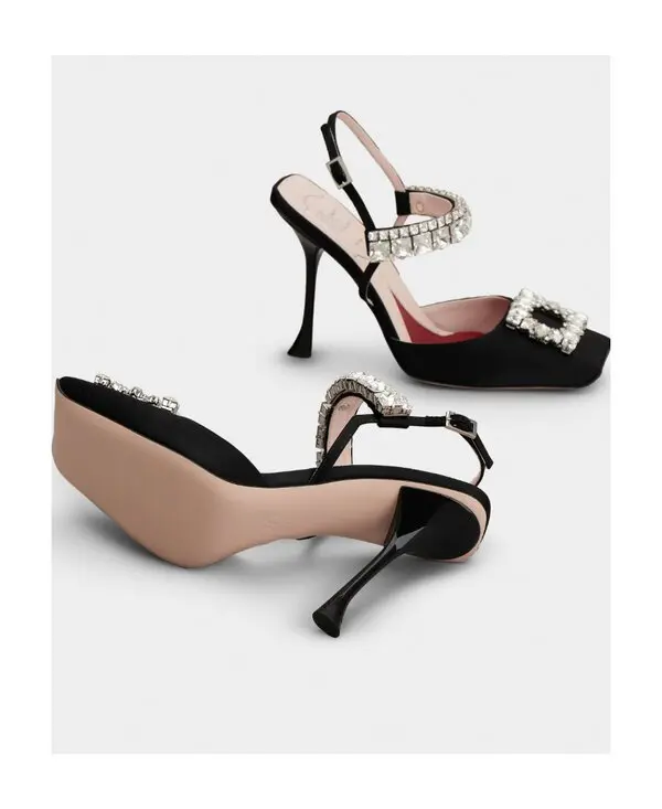 ROGER VIVIER Slingback Pumps With Rhinestone Buckle