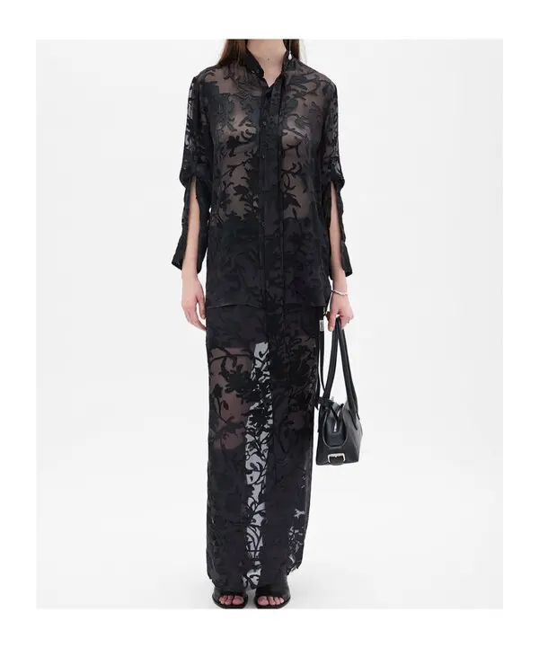 ANN DEMEULEMEESTER Floral Embroidered Maxi Skirt