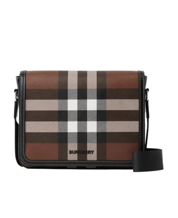 Burberry Small Alfred Checked Messenger Bag - Black