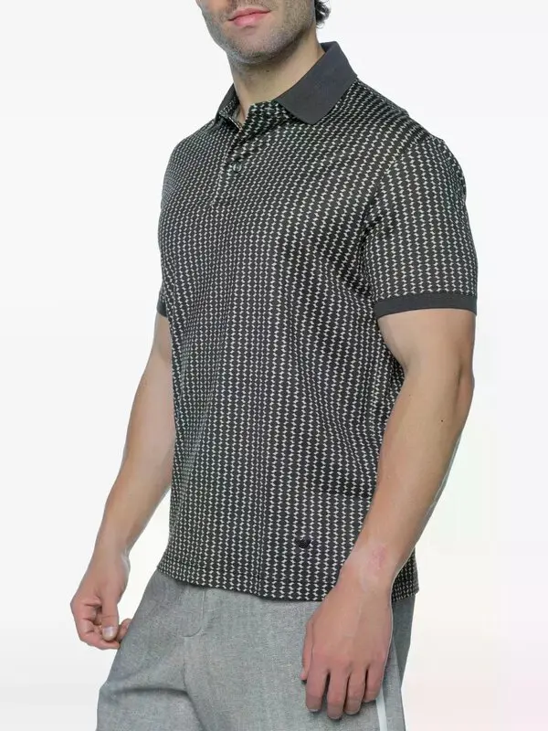 Emporio Armani Geometric-print Polo Shirt
