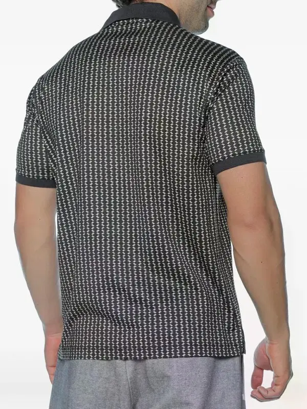 Emporio Armani Geometric-print Polo Shirt