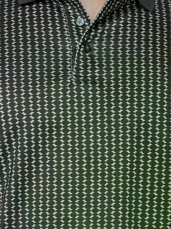 Emporio Armani Geometric-print Polo Shirt