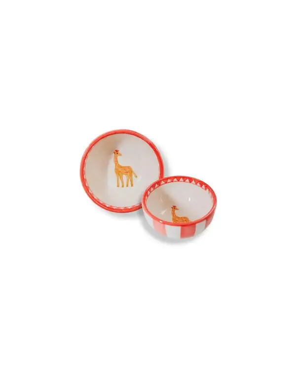 Mojjere Faience Small Bowl Animal Design Flame - Red