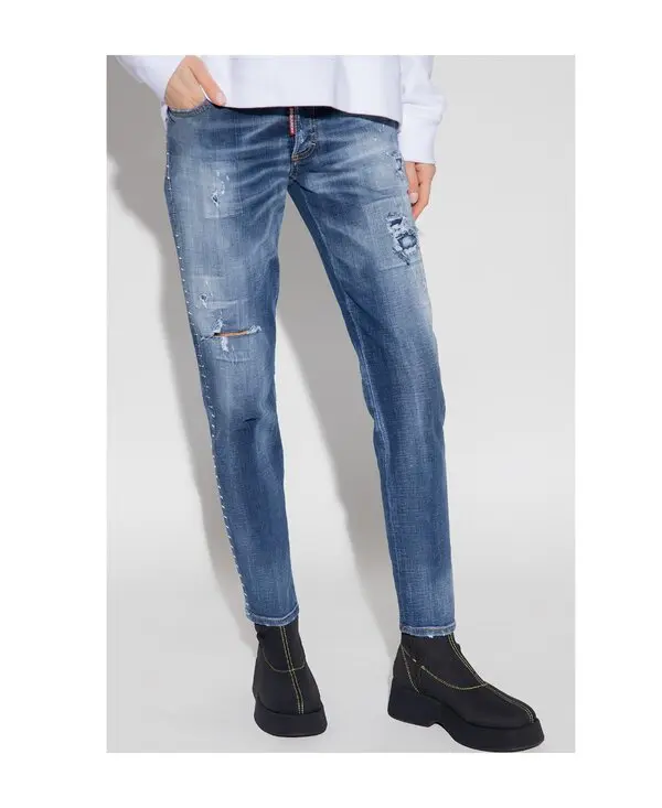 Dsquared2 Distressed Denim Skinny Jeans