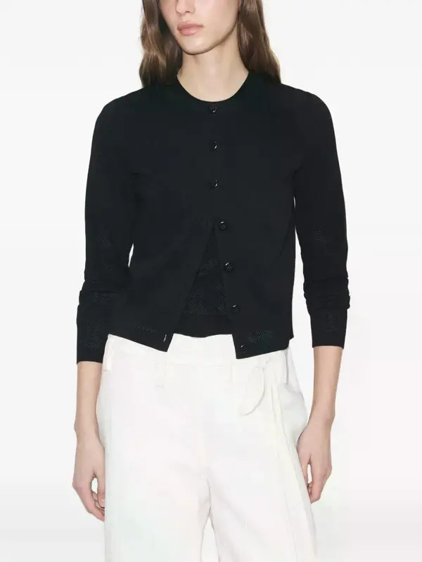 Tory Burch Pointelle T Monogram Knit Cardigan