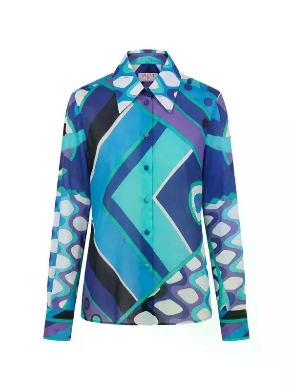 Emilio Pucci Geometric Print Cotton Shirt