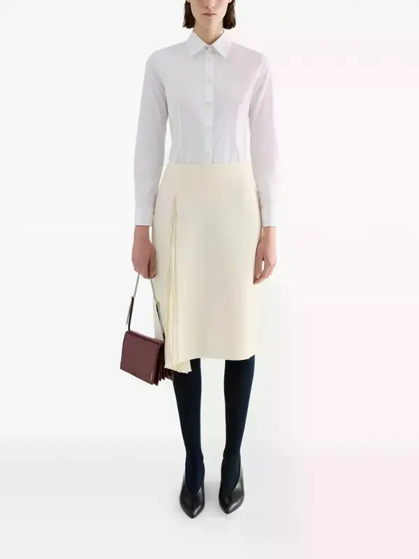 JIL SANDER Pleated Asymmetric Midi Skirt