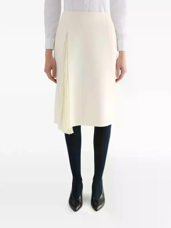 JIL SANDER Pleated Asymmetric Midi Skirt