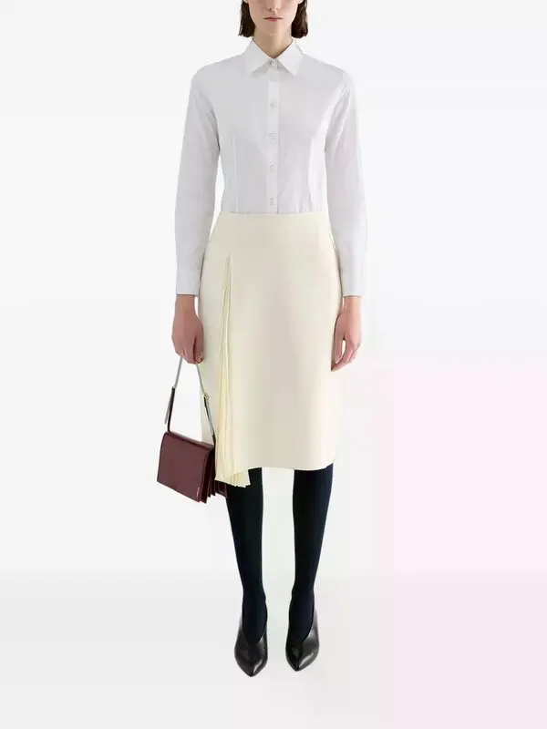 JIL SANDER Pleated Asymmetric Midi Skirt - Neutrals