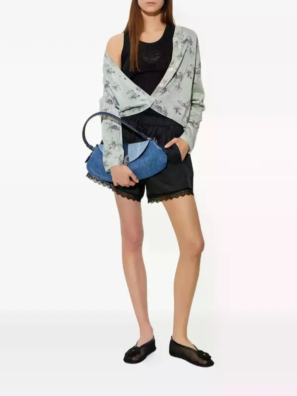 GANNI Heart Patch Pointelle Knit Top