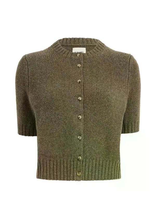 Khaite Nora Short-sleeve Cashmere Cardigan - Brown