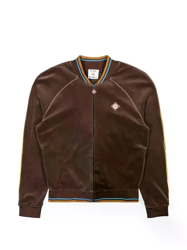 Casablanca Logo-patch Velour Jacket - Brown