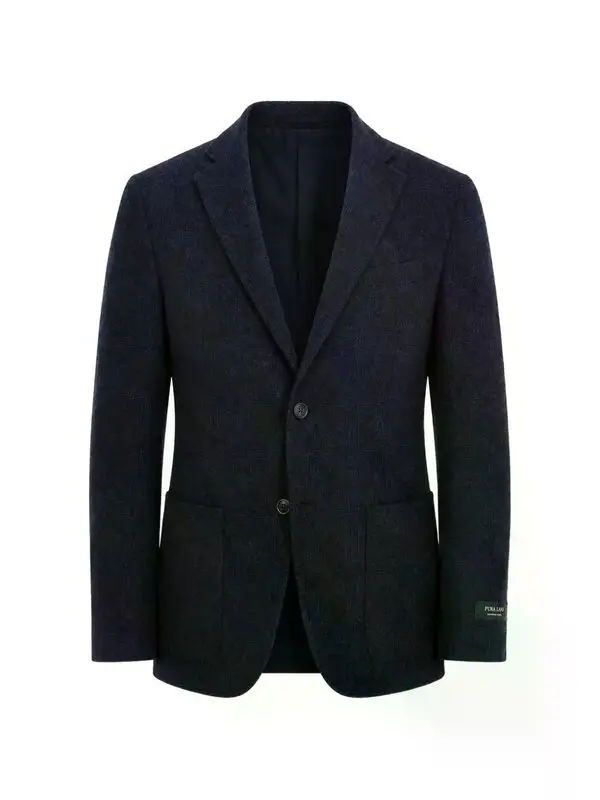 Corneliani Single-breasted Fuzzy-pattern Blazer - Blue