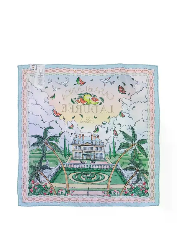 Casablanca Laduree-motif Silk Scarf