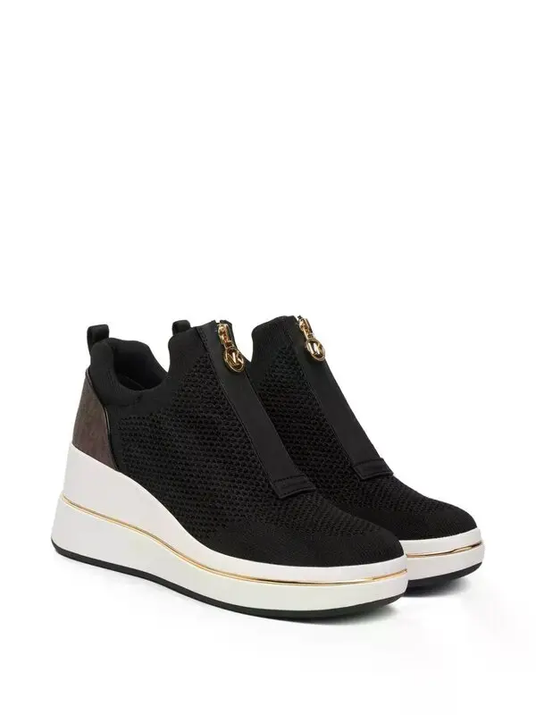 Michael Kors Emmy Zip-fastening Monogram Sneakers - Black