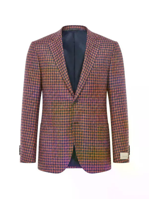 Corneliani Check-pattern Blazer - Orange