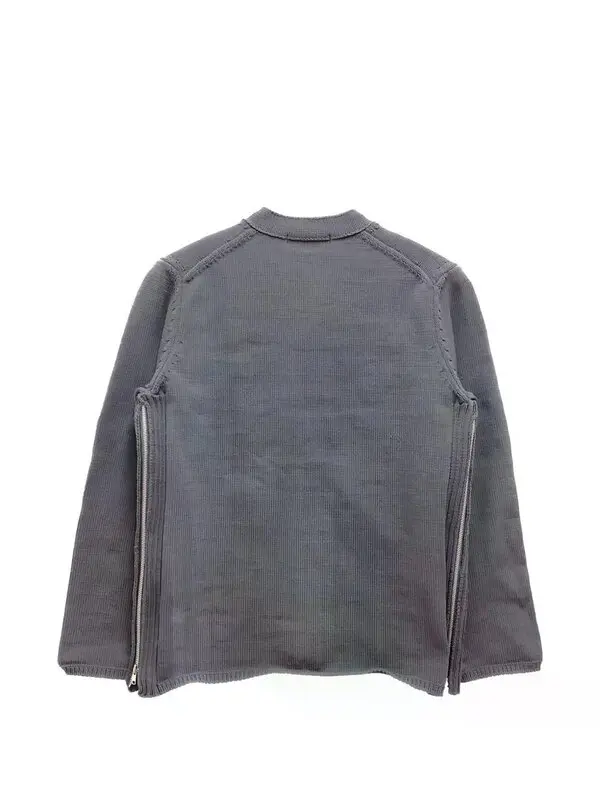 Comme Des Garçons Zip-detail Button-up Cardigan - Blue