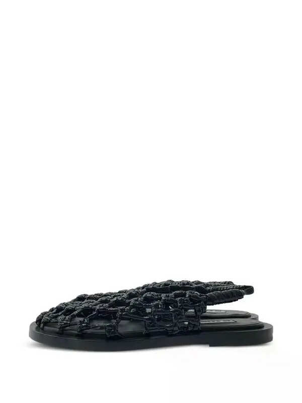 JIL SANDER Knotted Cage Sandals - Black