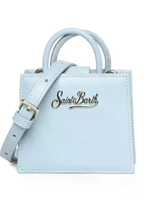 MC2 SAINT BARTH Mini Logo-plaque Leather Tote Bag - Blue