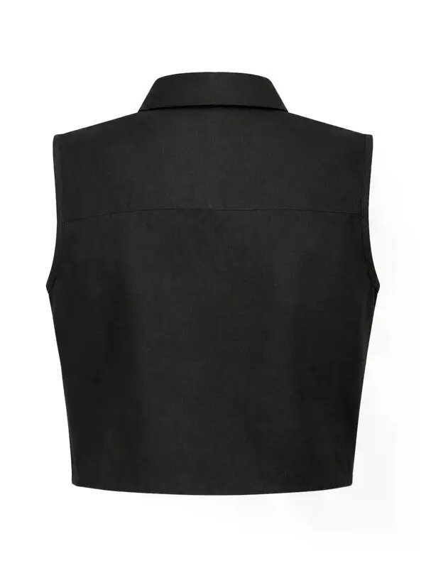 HEVRON Sleeveless Pointed Collar Shirt