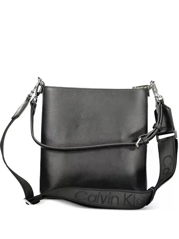 Calvin Klein Grained Tote Bag With Logo Plaque - Black
