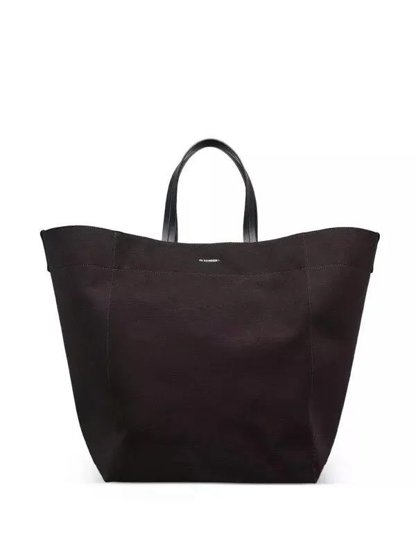 JIL SANDER Logo Print Tote Bag - Brown