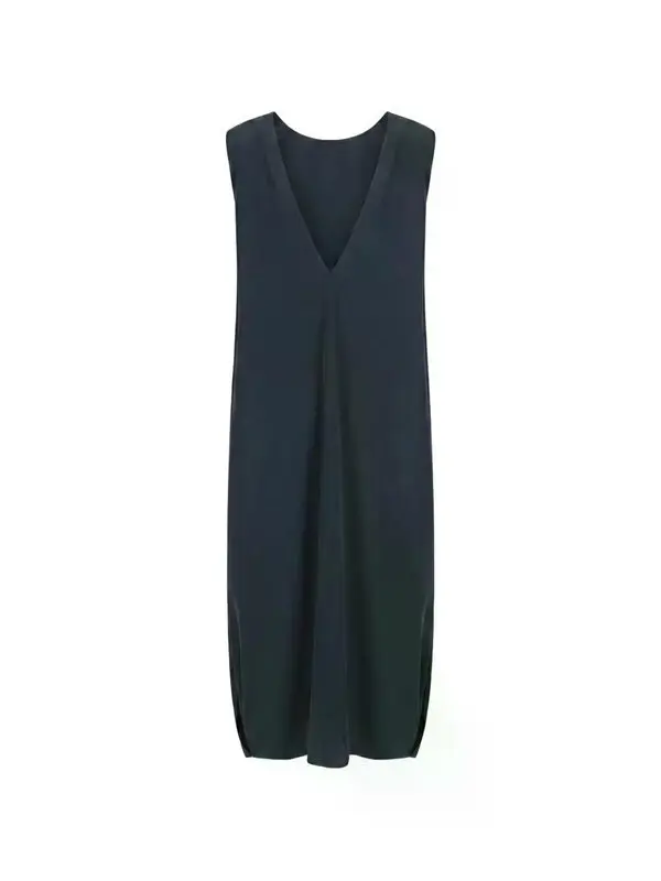 Liviana Conti V-neck Sleeveless Midi Dress - Black