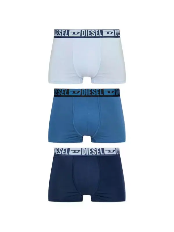 DIESEL® Logo-waistband Cotton Boxers - Blue