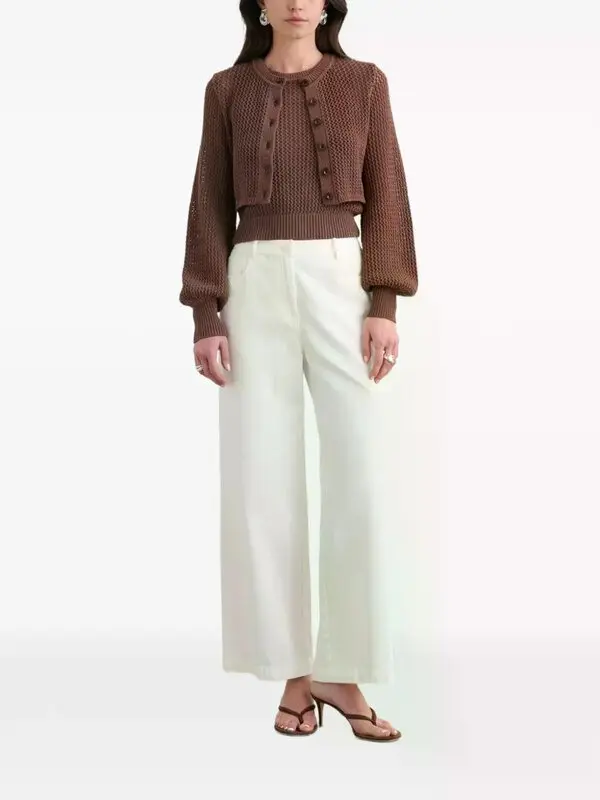 TOCCIN Tori Open-knit Cropped Cardigan