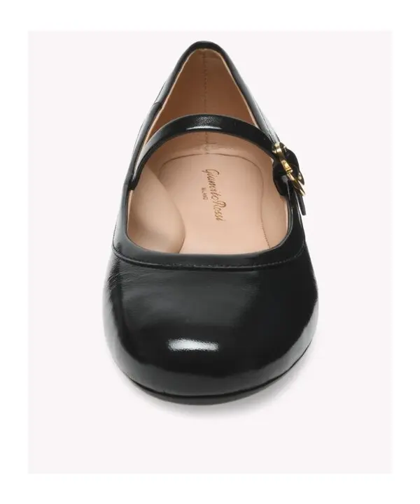 GIANVITO ROSSI Leather Buckled Ballet Flats