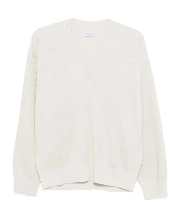 Brunello Cucinelli Sparkling Cashmere V-neck Sweater