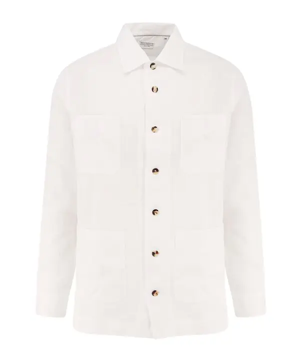 Brunello Cucinelli Easy Fit Guayabera - White