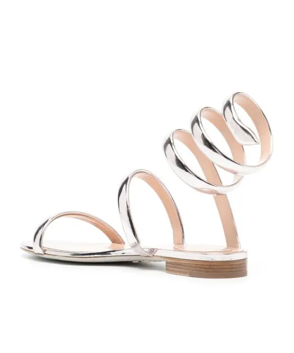 Rene Caovilla Serpente Metallic-finish Sandals
