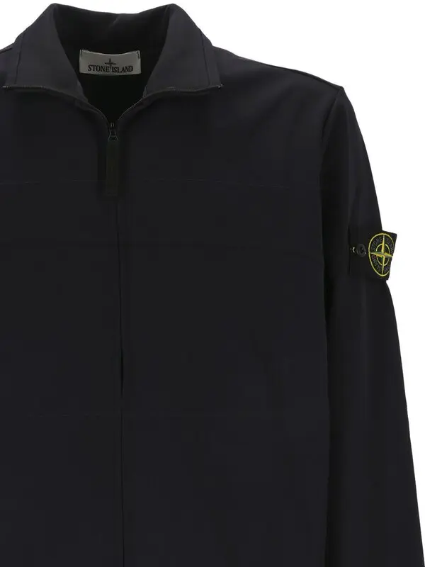 Stone Island Logo Patch Zip Up Sweatshirt