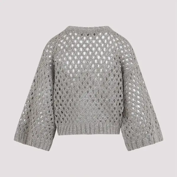 Brunello Cucinelli Cropped Crewneck Sweater - Gray