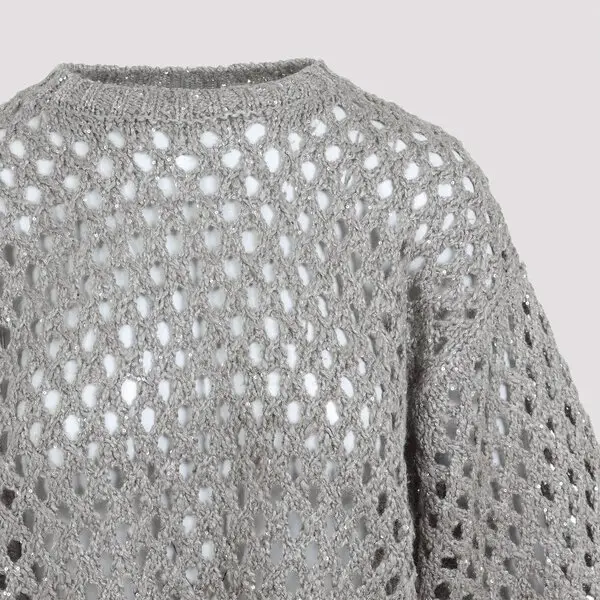 Brunello Cucinelli Cropped Crewneck Sweater - Gray