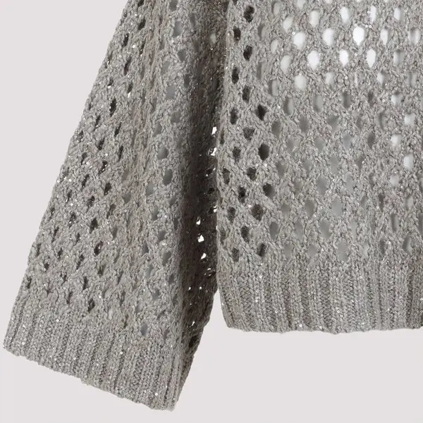 Brunello Cucinelli Cropped Crewneck Sweater - Gray